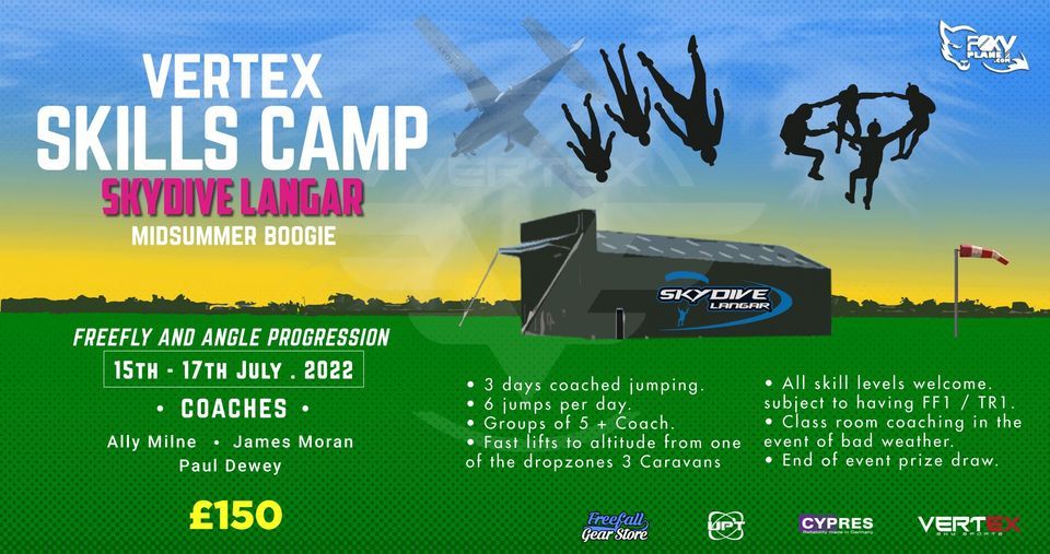 Vertex Skills Camp - Skydive Langar Midsummer Boogie 2022 - Freefly and ...