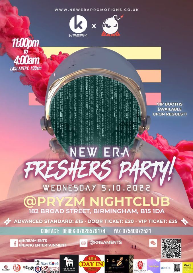 [KREAM x BANG Ents] presents New Era Freshers Party Birmingham 2022 | PRYZM Birmingham | October ...