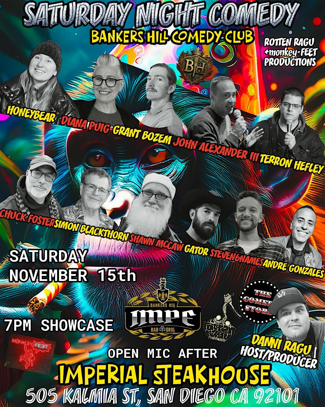 SATURDAY NIGHT COMEDY SHOWCASE +Open Mic After w/host DANNI RAGU at Imperial Steakhouse & Bar ...
