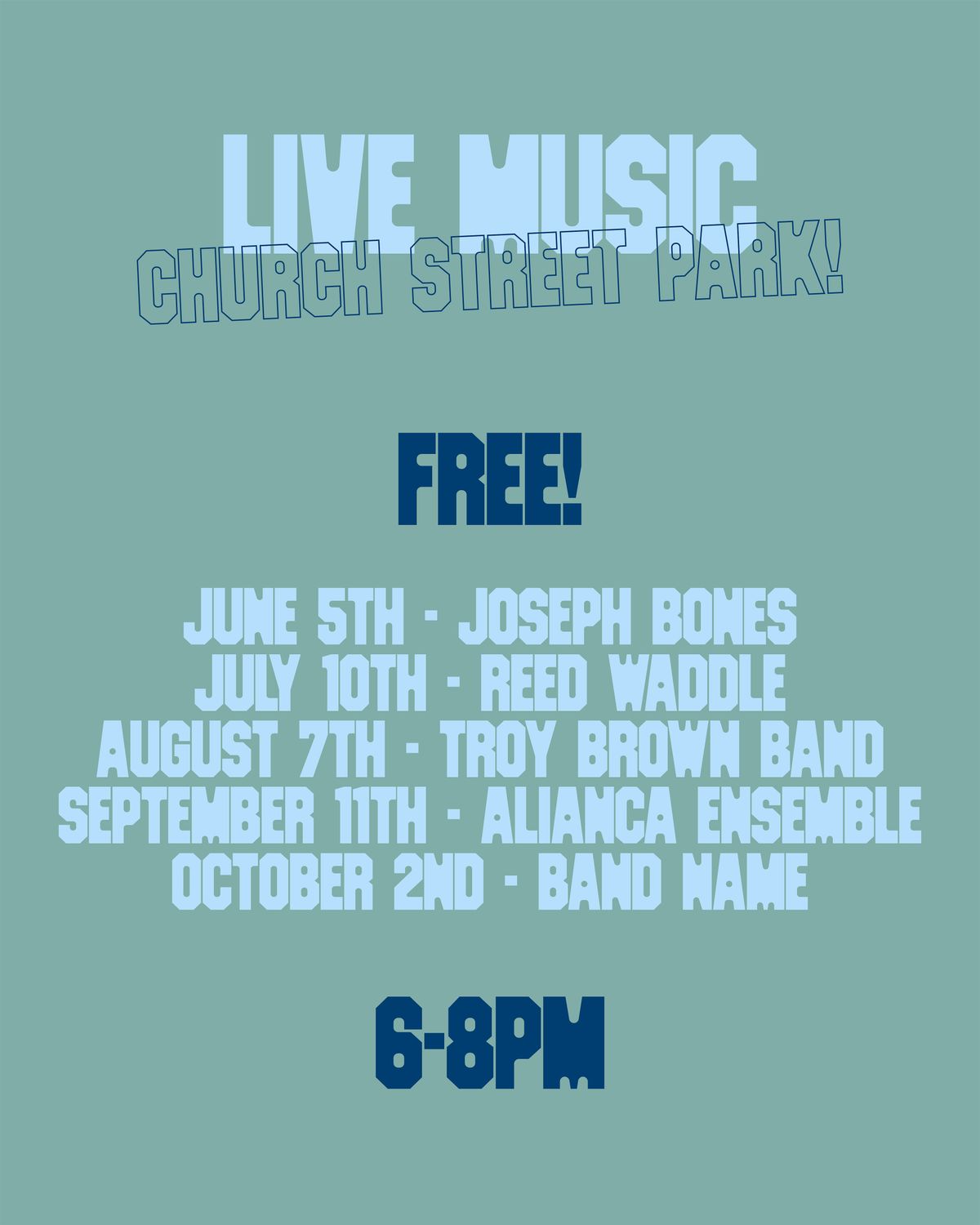 Friday Night Live Music in the Park at Church Street Park, Marietta on ...