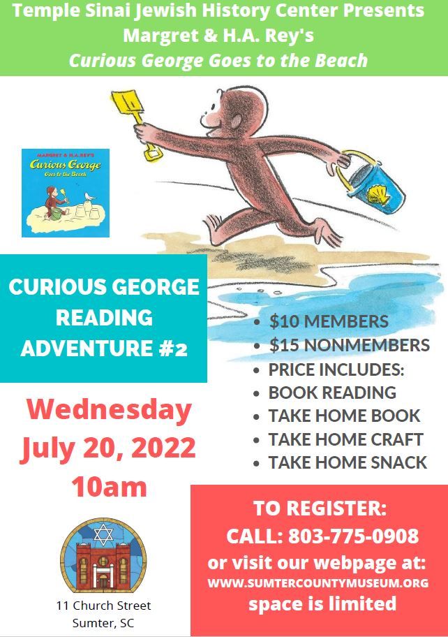 Curious George Reading Adventure- July | 11 Church Street,Sumter,29150 ...