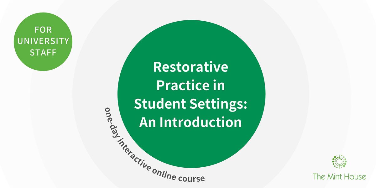 Restorative Practice in Student Settings: An Introduction (Jan 2022) at ...
