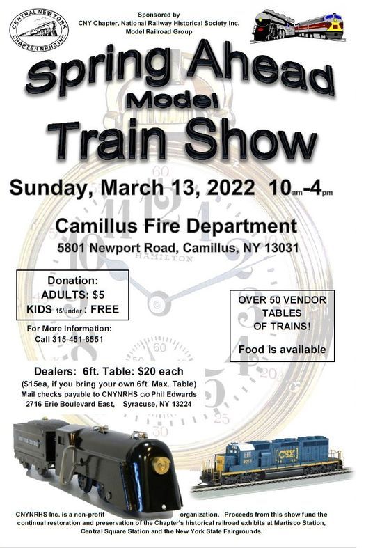 Spring Ahead Model Train Swap Meet at Camillus Volunteer Fire ...