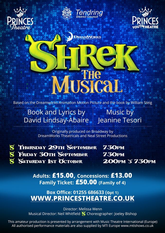 Shrek The Musical | Princes Theatre, Clacton-on-sea, EN | September 29 ...