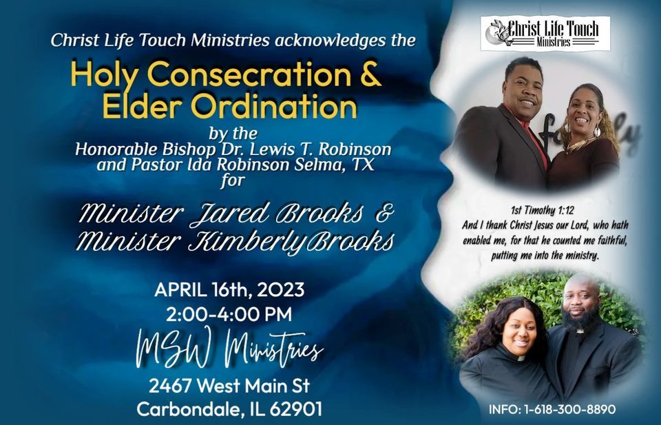 Holy Consecration & Elder Ordination services for Minister Jared Brooks ...