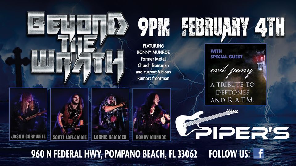 Beyond the Wrath with Special Guest Evil Pony at Pipers | Piper's Pub ...