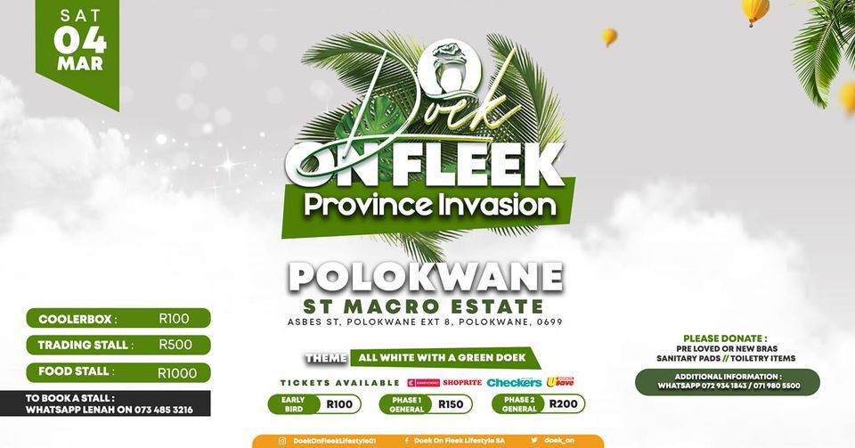 Doek On Fleek All White Picnic Polokwane | St Marco Hall, Polokwane, NP ...