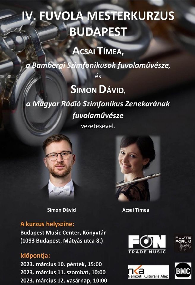 IV. Fuvola Mesterkurzus Budapest at BMC - Budapest Music Center on 10th ...