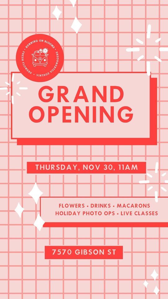RUNNING ON BLOOMS Grand Opening Celebration! | Running on Blooms ...