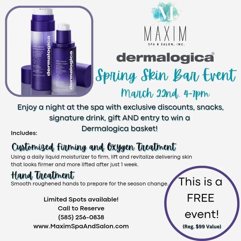 Spring Skin Bar Event | Maxim Spa and Salon, Rochester, NY | March 22, 2023