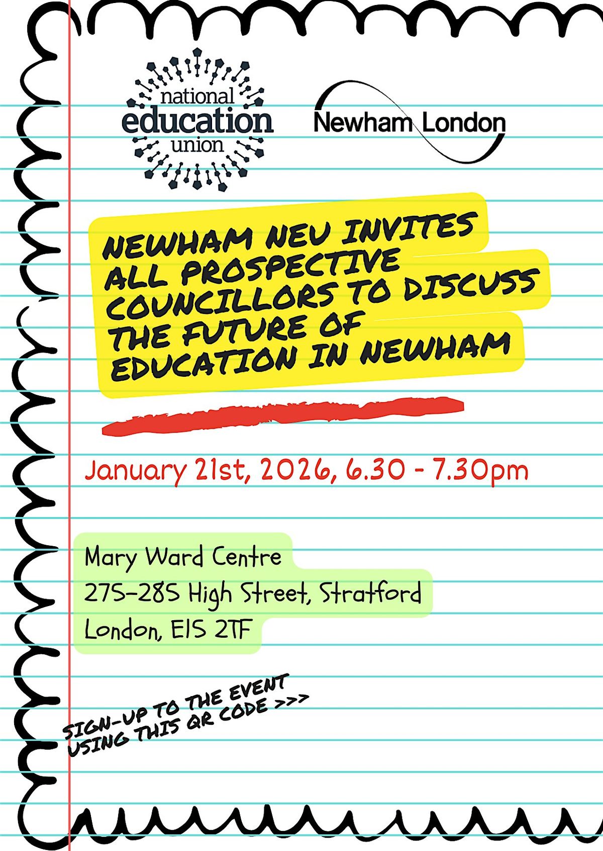 Newham NEUs Event For Prospective Councillors at Mary Ward Centre ...