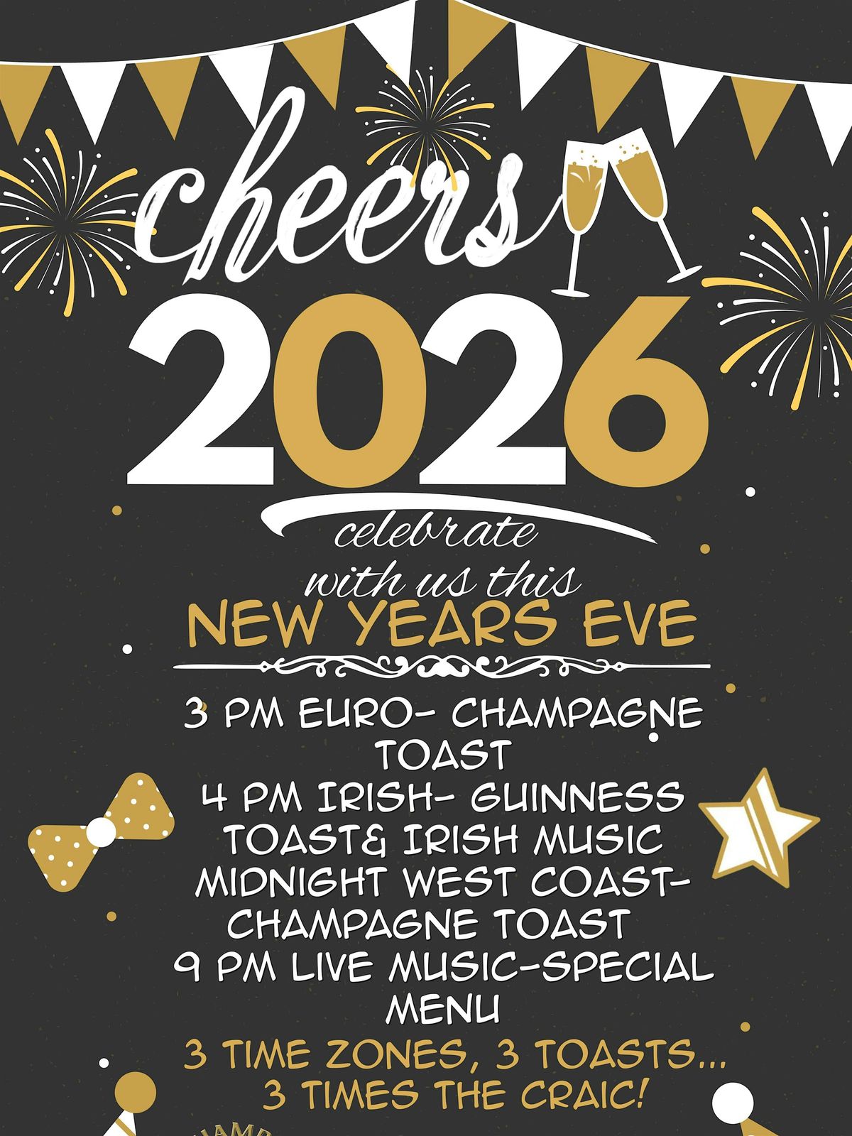 Irish New Year Day celebrations ! Live music , food & Guinness toast at ...