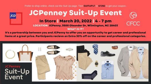 JCPenney Suit-Up Event at JCPenney (Wilmington, NC) on 20th March, 2022