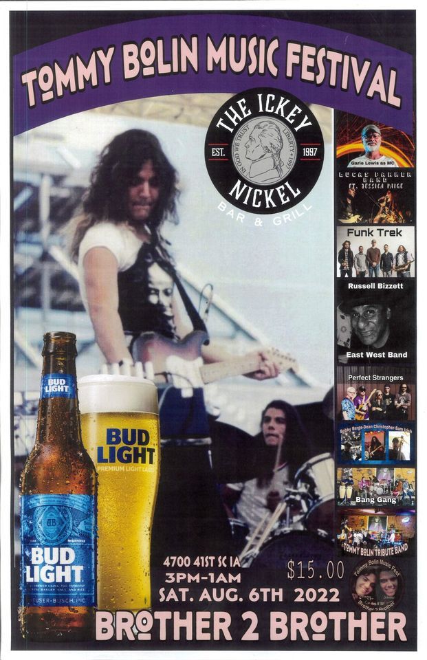 The BROTHER 2 BROTHER Tommy Bolin Music Festival | The Ickey Nickel Bar ...