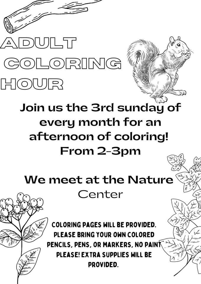 Adult Coloring Hour | Fern Forest Nature Center, Coconut Creek, FL ...