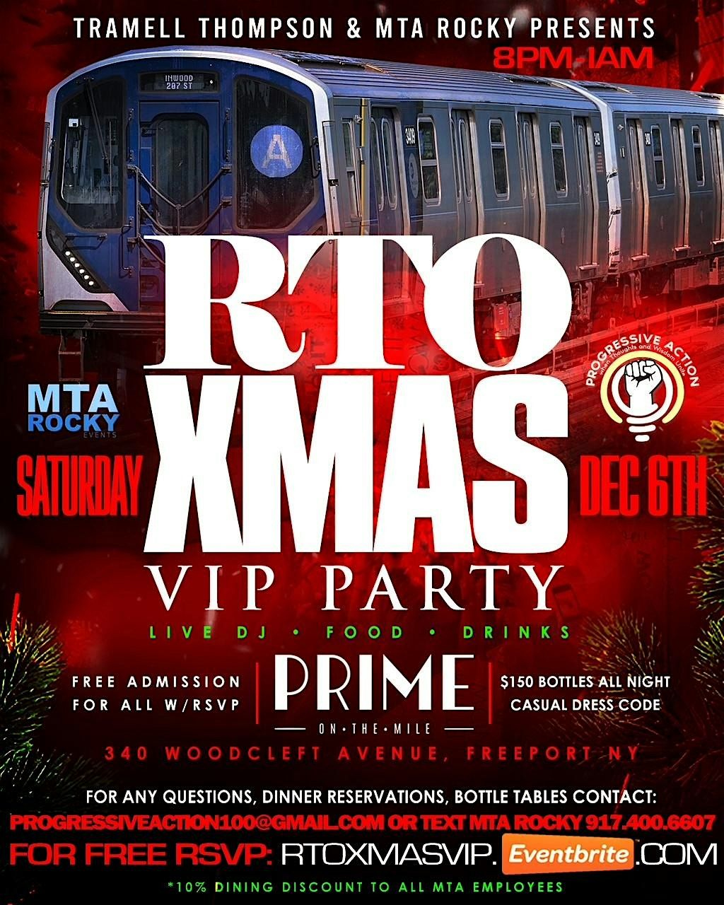 RTO XMAS VIP PARTY at Prime on the Mile, Freeport on 6th December, 2025