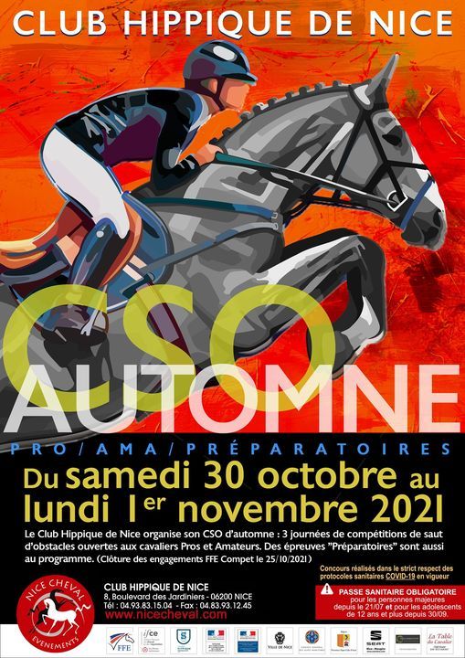 CSO dAutomne : Concours Pro/Ama/Club/Poney at Club Hippique de Nice on ...