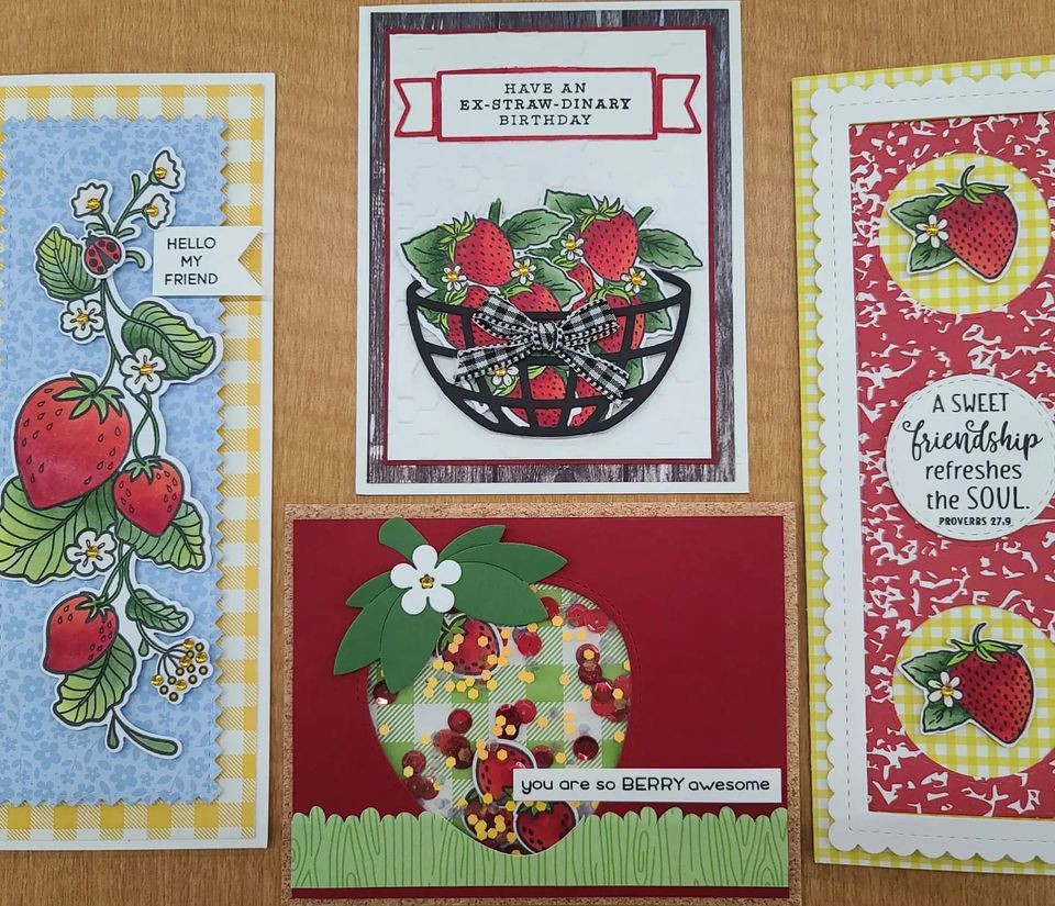 Strawberry Copic Card Class at Scrapmania, Cedar Rapids on 9th May, 2022
