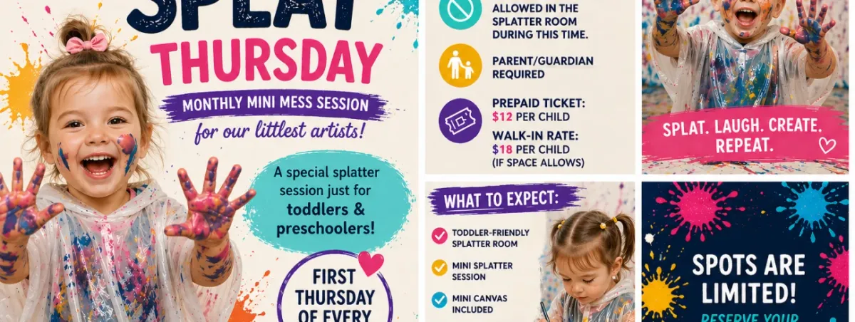 Tiny Splat! First Thursday Of The Month! at Splat It!, Prosser on 19th ...