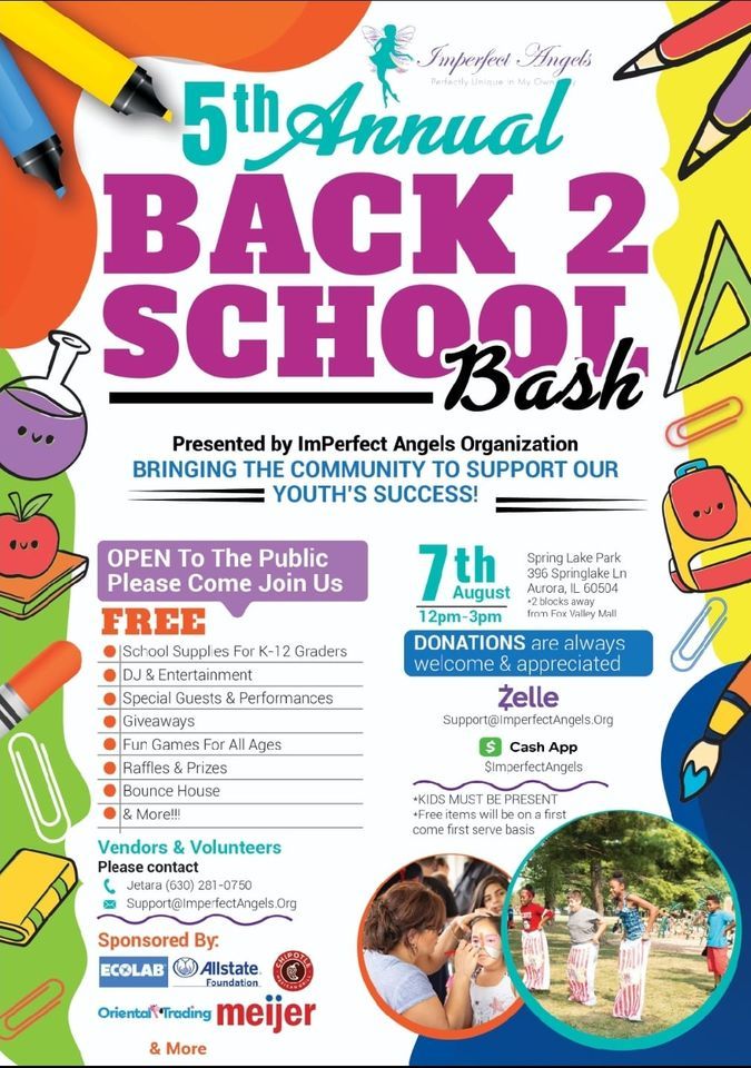 IAO 5th Annual Back 2 School Bash at Spring Lake Park, Aurora on 7th August, 2022