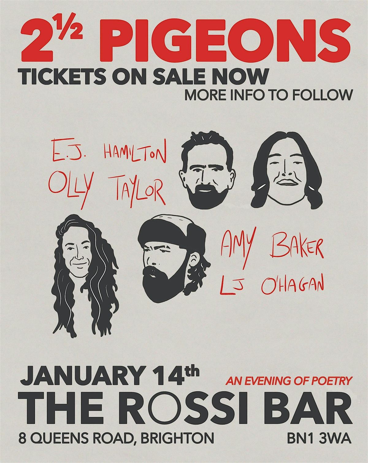 2 and a Half Pigeons Poetry Night Featuring Live Performances at The ...