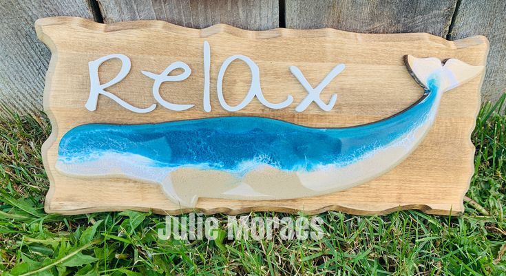 Art Class-Ocean Wave Resin Beluga Whale On Wood Board at Turnagain Arts ...