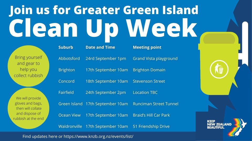 Greater Green Island Clean Up Week at Greater Green Island Community, Gore on 17th September, 2022