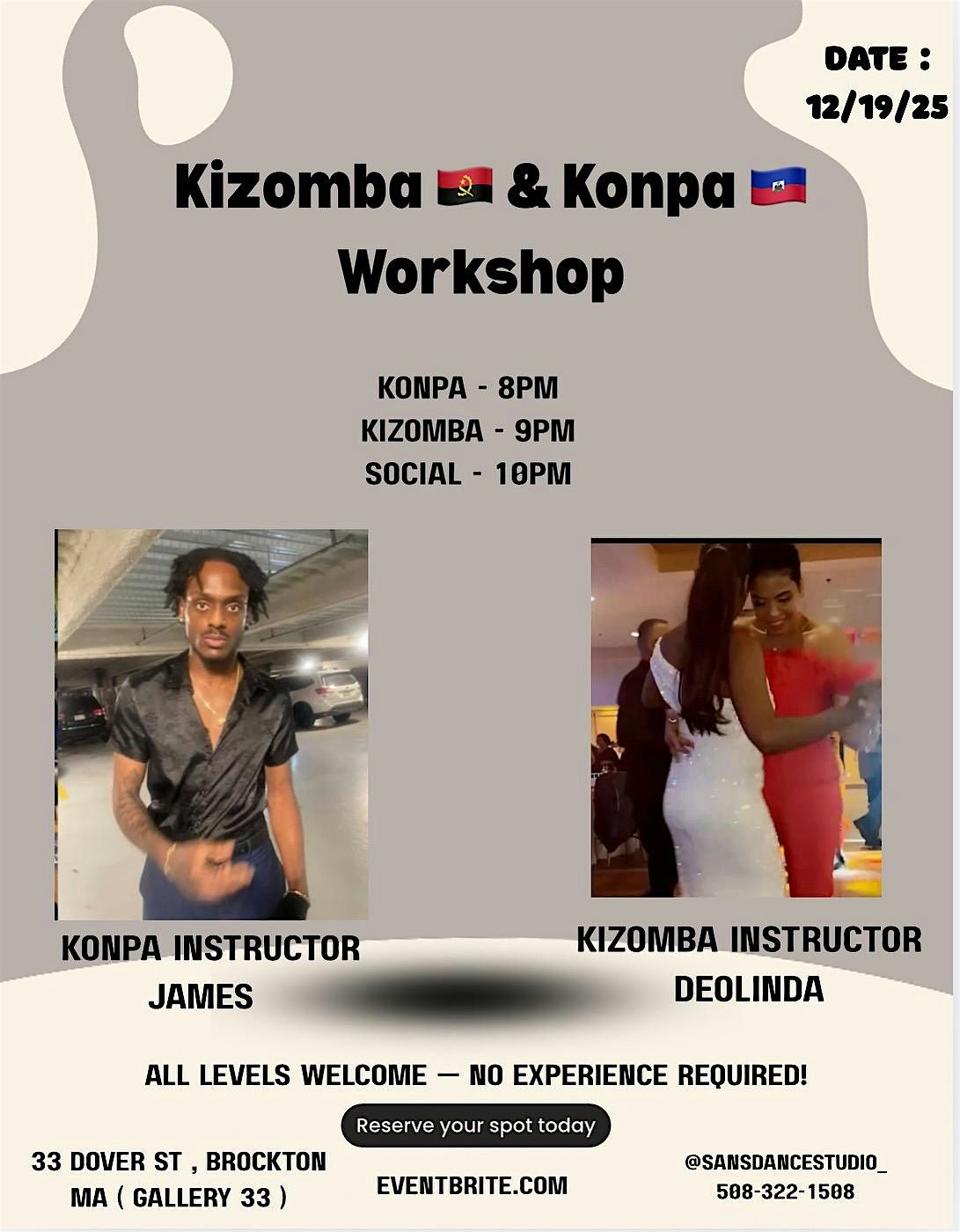 Kizomba & Konpa Workshop at Stacy Adams Cultural Arts Building, Brockton on 19th December, 2025