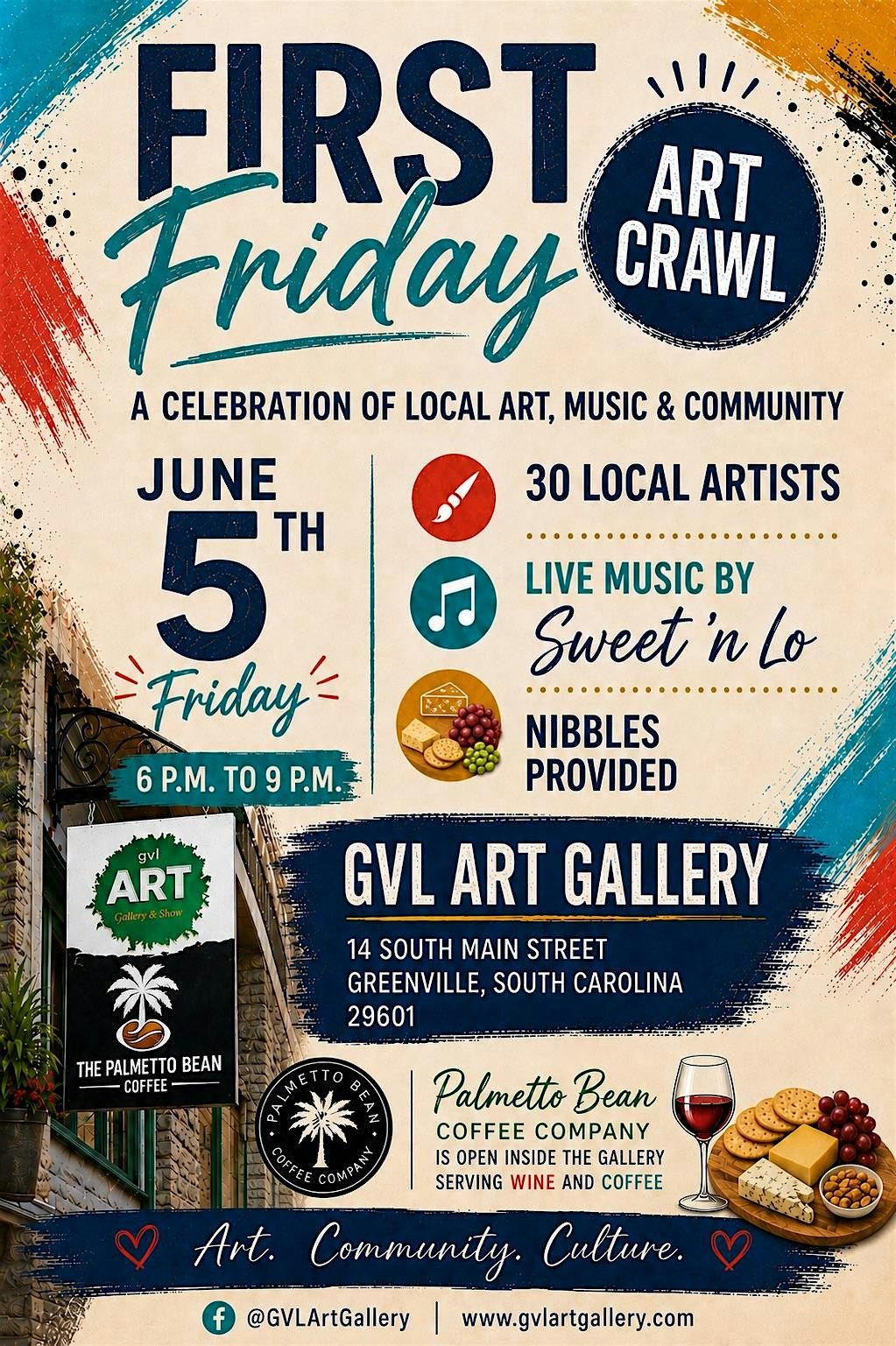 First Friday Art Crawl at GVL Art, Greenville on 5th June, 2026