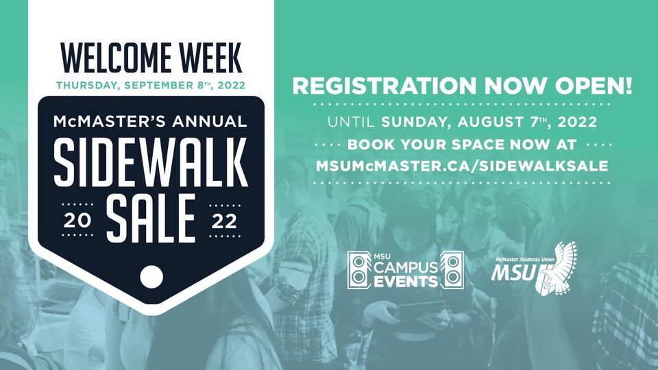 McMasters 2022 Welcome Week Sidewalk Sale at McMaster University ...
