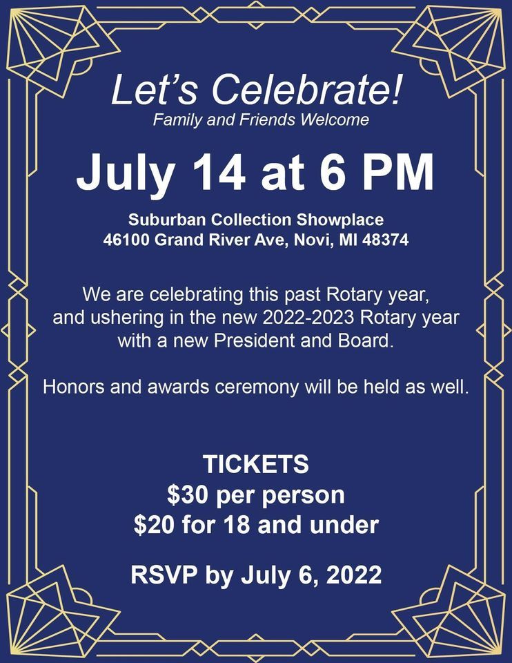 Novi Rotary Installation Dinner | Suburban Collection Showplace, Novi ...