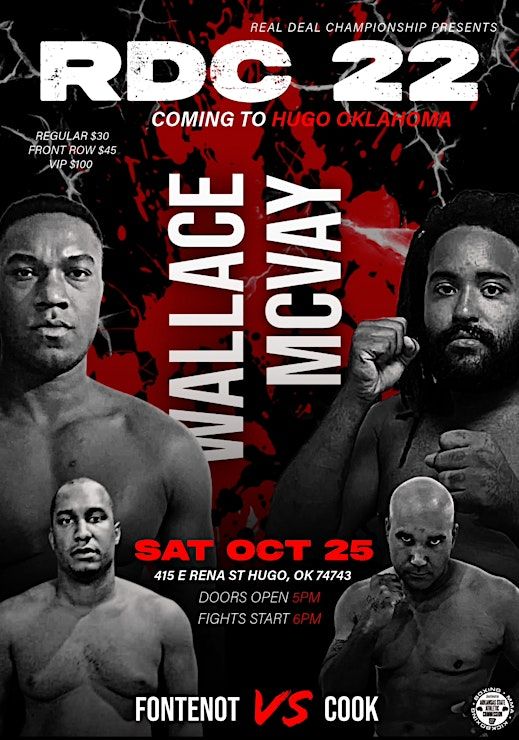 RDC 22 | FIGHT NIGHT at 415 E Rena St, Hugo on 25th October, 2025