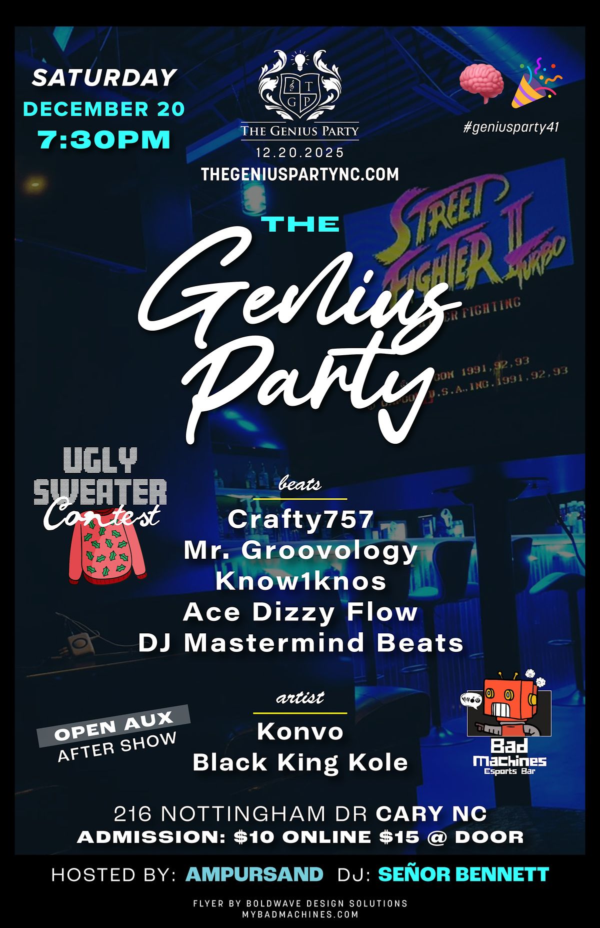 The Genius Party 41 at Bad Machines Esports Bar, Cary on 20th December ...