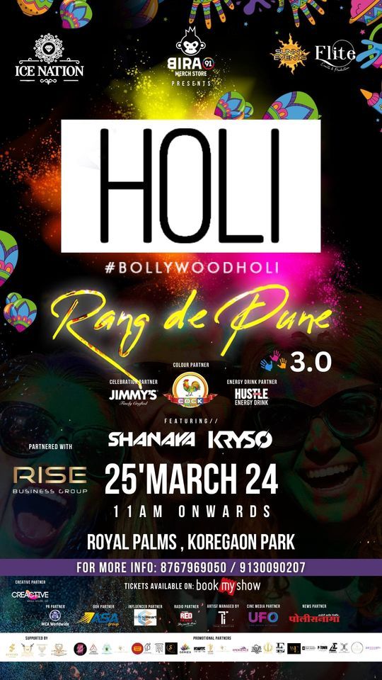 rang de pune holi at Royal Palm, Koregaon Park, Pune on 25th March, 2024