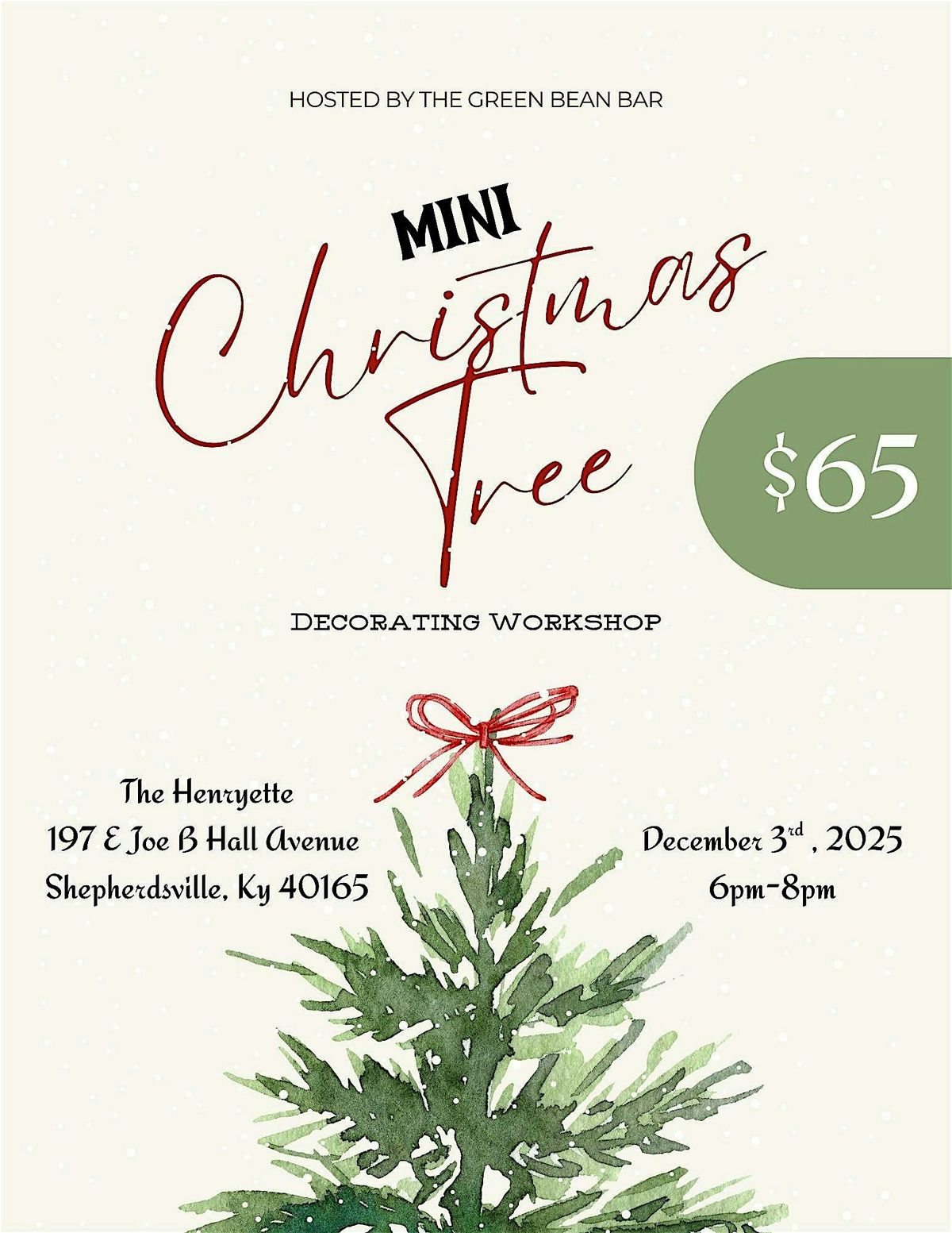 Mini Christmas Tree: Workshop at 197 E Joe B Hall Ave, Shepherdsville ...