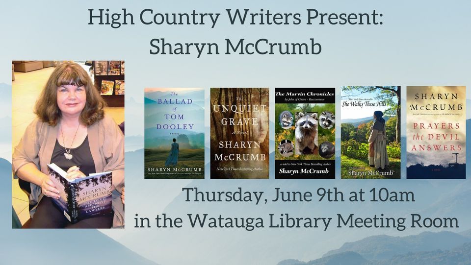 High Country Writers Present: Sharyn McCrumb | Watauga County Public ...