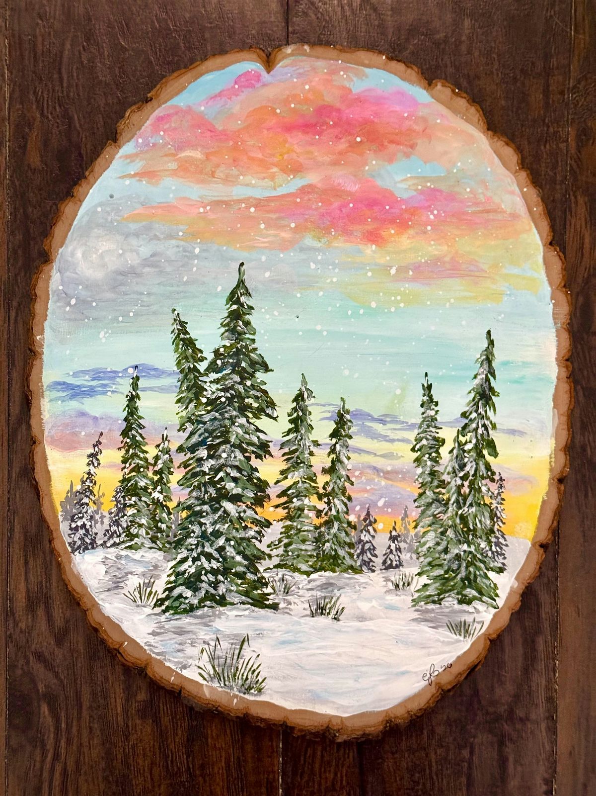 Sunrise Solstice Live Edge Wood Painting at Downhill Brewing Parker at ...