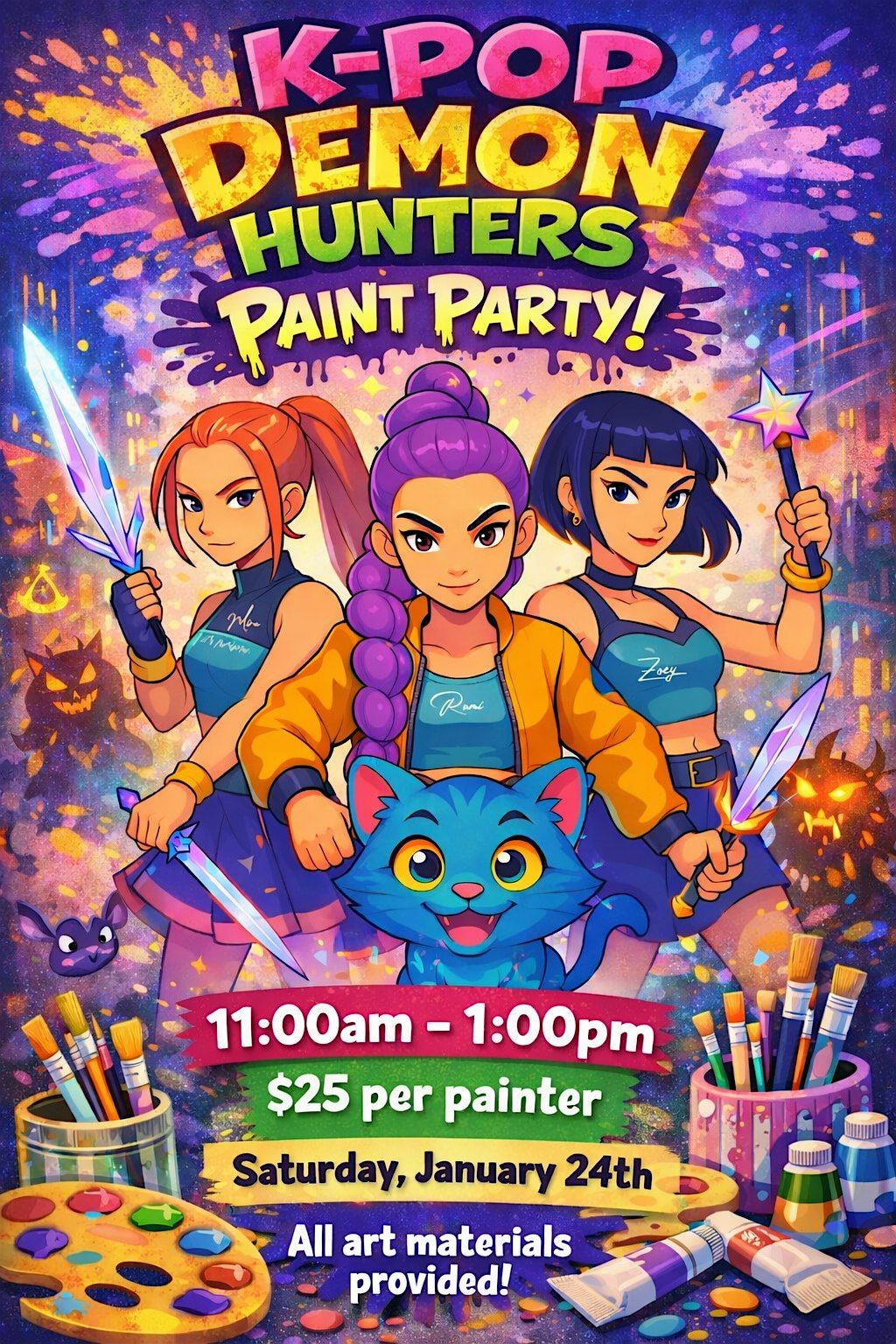 K-Pop Demon Hunters Paint Party at Indgo MRKTO, Chicago on 24th January ...