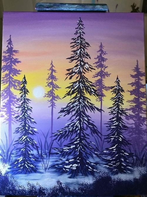 Paint Nite- Winter Forest Sunset | Livelyhood, Port Moody, BC ...