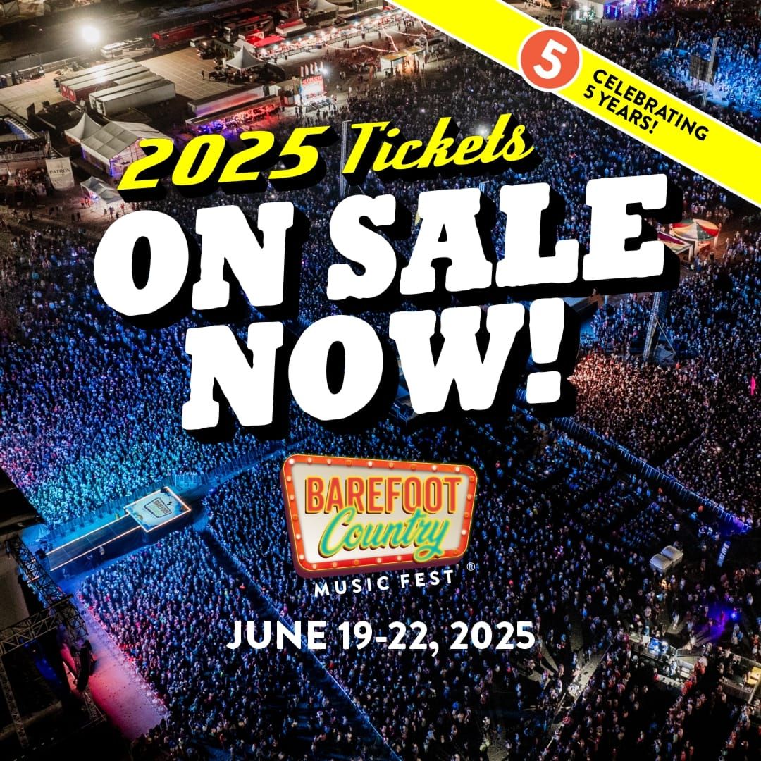 2025 Barefoot Country Music Fest - 4 Day Passes at Wildwood Beach ...