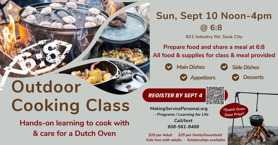Outdoor Cooking Class at 6:8, Sauk City on 10th September, 2023