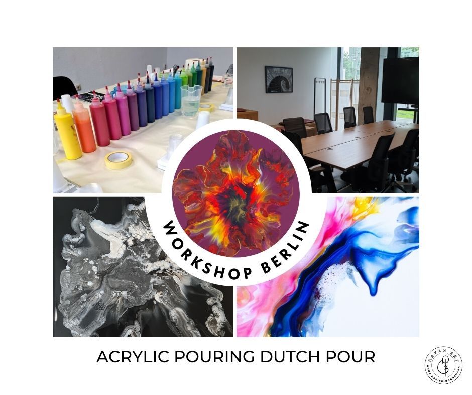 Acrylic Pouring Workshop Berlin - Dutch Pour | EDGE Workspaces Grand Central Berlin | April 22, 2023