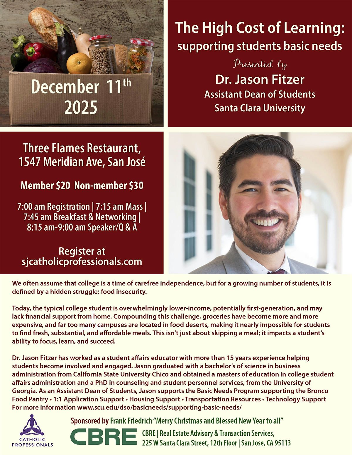 The High Cost of Learning: supporting students basic needs at The Three Flames Restaurant ...