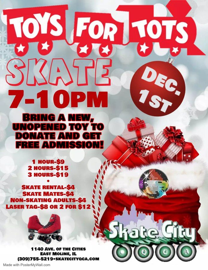 Toys for Tots Skate 7-10pm at Skate City QCA & Laser Tag Alley, Moline ...