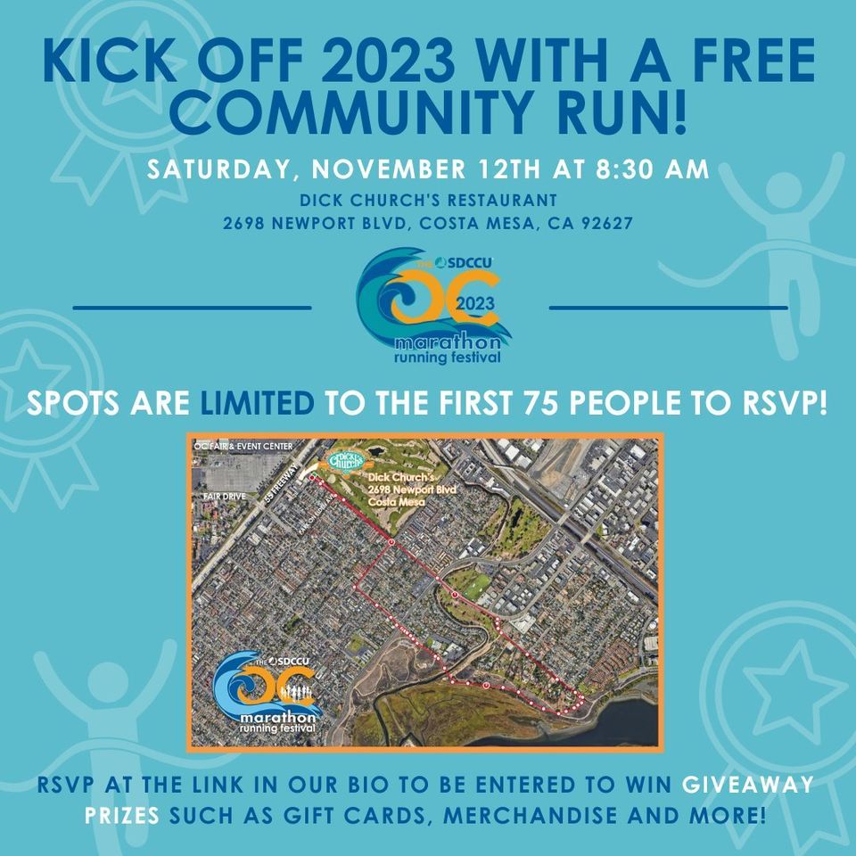 OC Marathon Community Training Run at Dick Church's, Costa Mesa on 12th ...