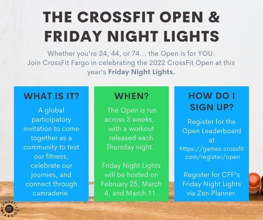 Friday Night Lights at CrossFit Fargo at CrossFit Fargo on 25th ...