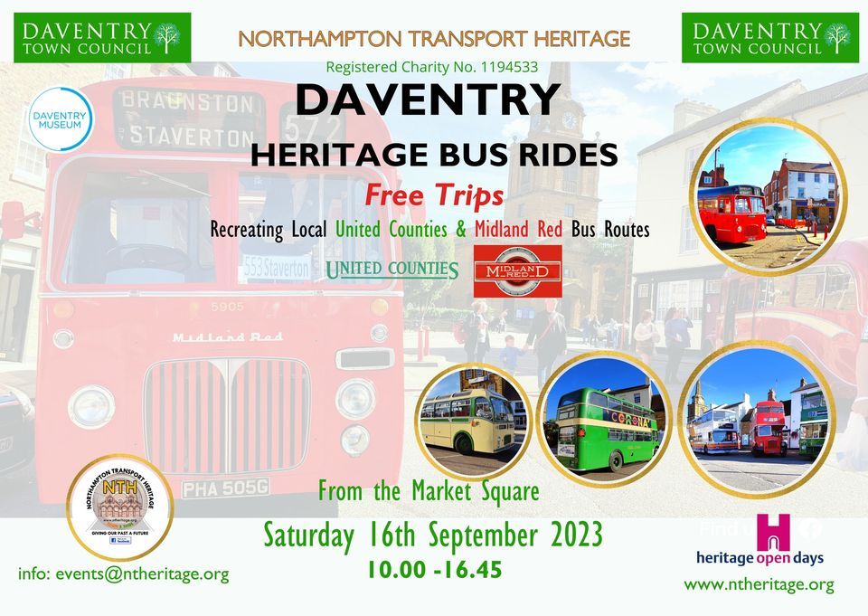 FREE Daventry Heritage Bus Rides - Heritage Open Days 2023 | Market ...