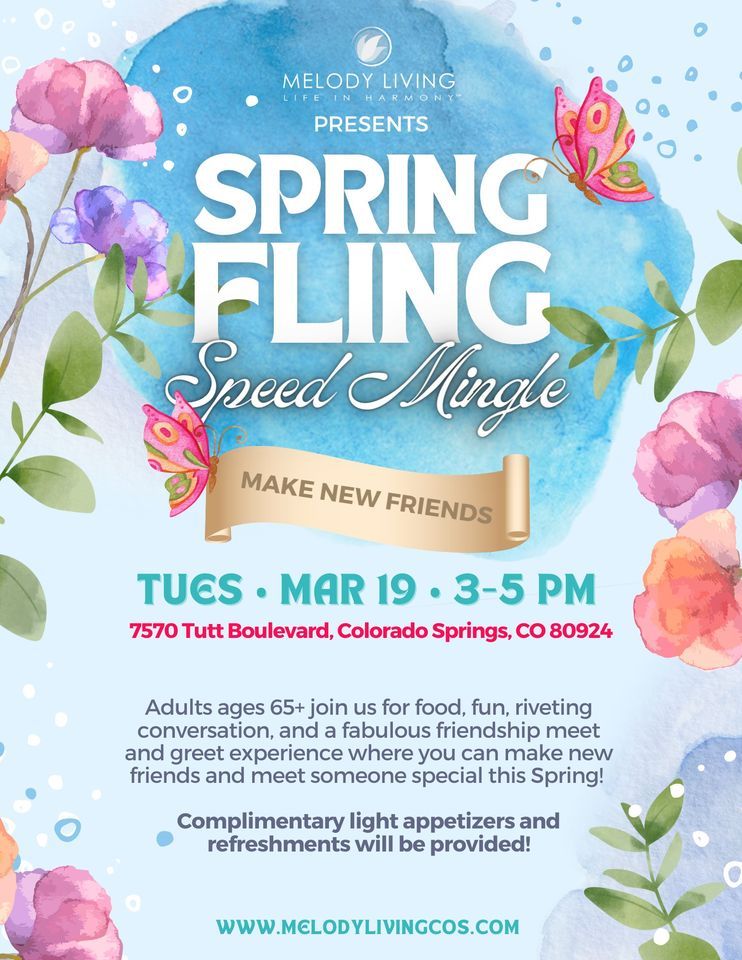 Spring Fling Speed Mingle - Make New Friends | 7600 Sandy Rock Point ...