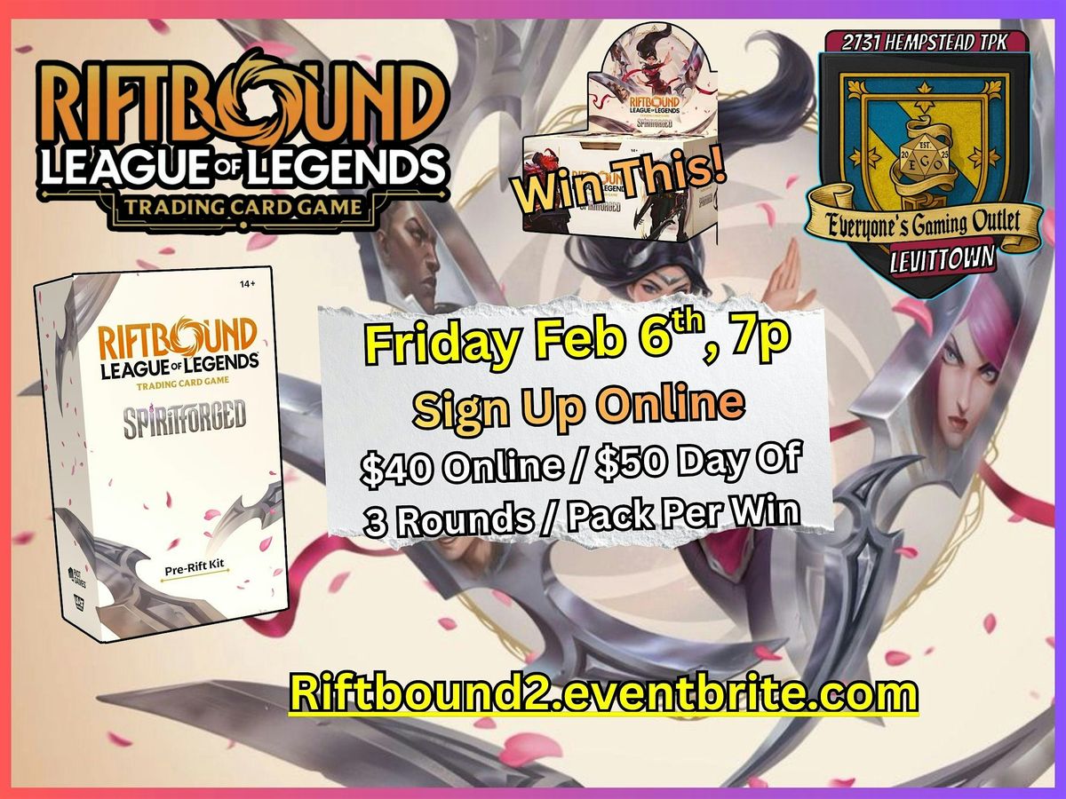 Riftbound - Spiritforged Prerelease - Win A FREE BOX! at Everyone's ...