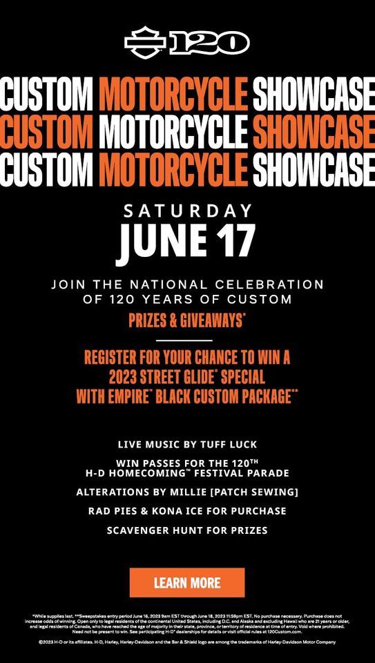 120th Motorcycle Showcase Event at Skyline Harley-Davidson, Stephenson ...